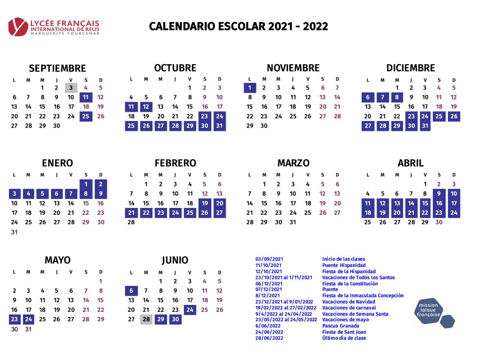 calendario-escolar-21-22-cast-sept | Lycée français international de Reus